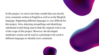 NLP PPT project for youtube comment classification | PPTX