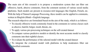NLP PPT project for youtube comment classification | PPTX