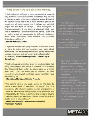 Meta-NLP Practitioner Brochure | PDF