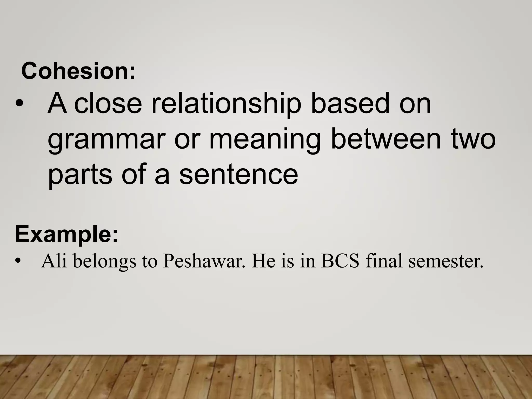 Cohesive devices in natural language processing | PPTX