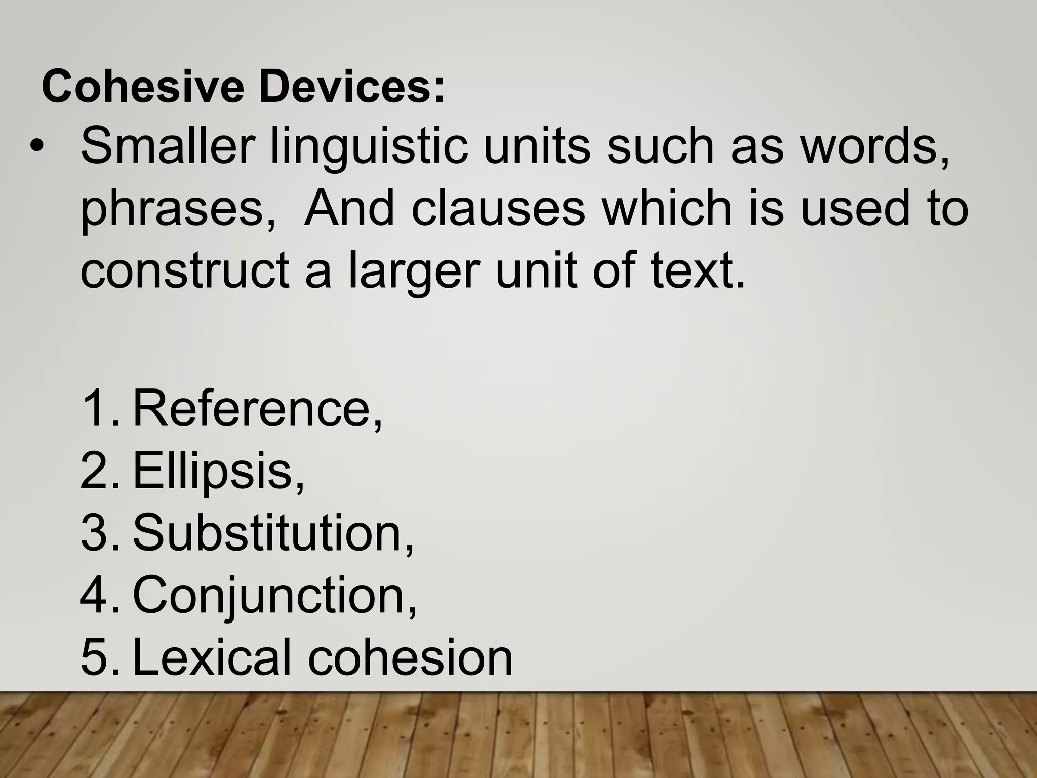 Cohesive devices in natural language processing | PPTX
