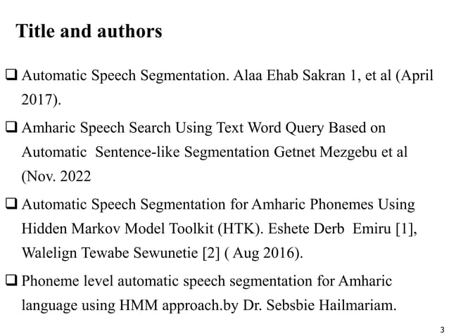speech segmentation based on four articles in one. | PPT