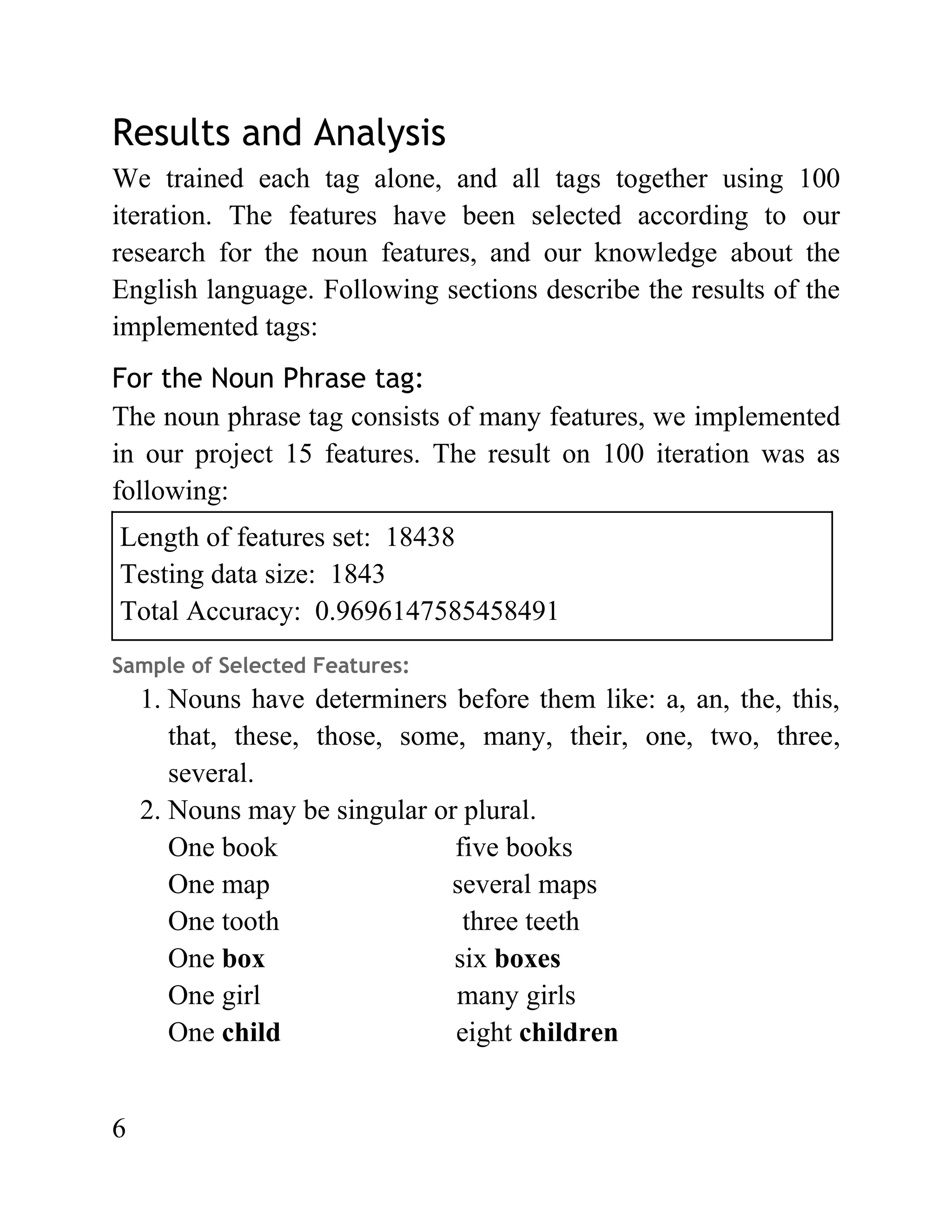 Word Tagging using Max Entropy Model and Feature selection | PDF