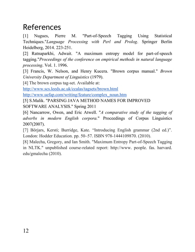 Word Tagging using Max Entropy Model and Feature selection | PDF