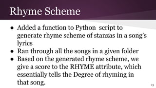 Sentiment analysis of song lyrics | PPTX