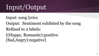Sentiment analysis of song lyrics | PPTX