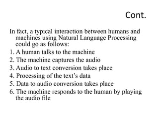 Nlp, robotics and expert system | PPT
