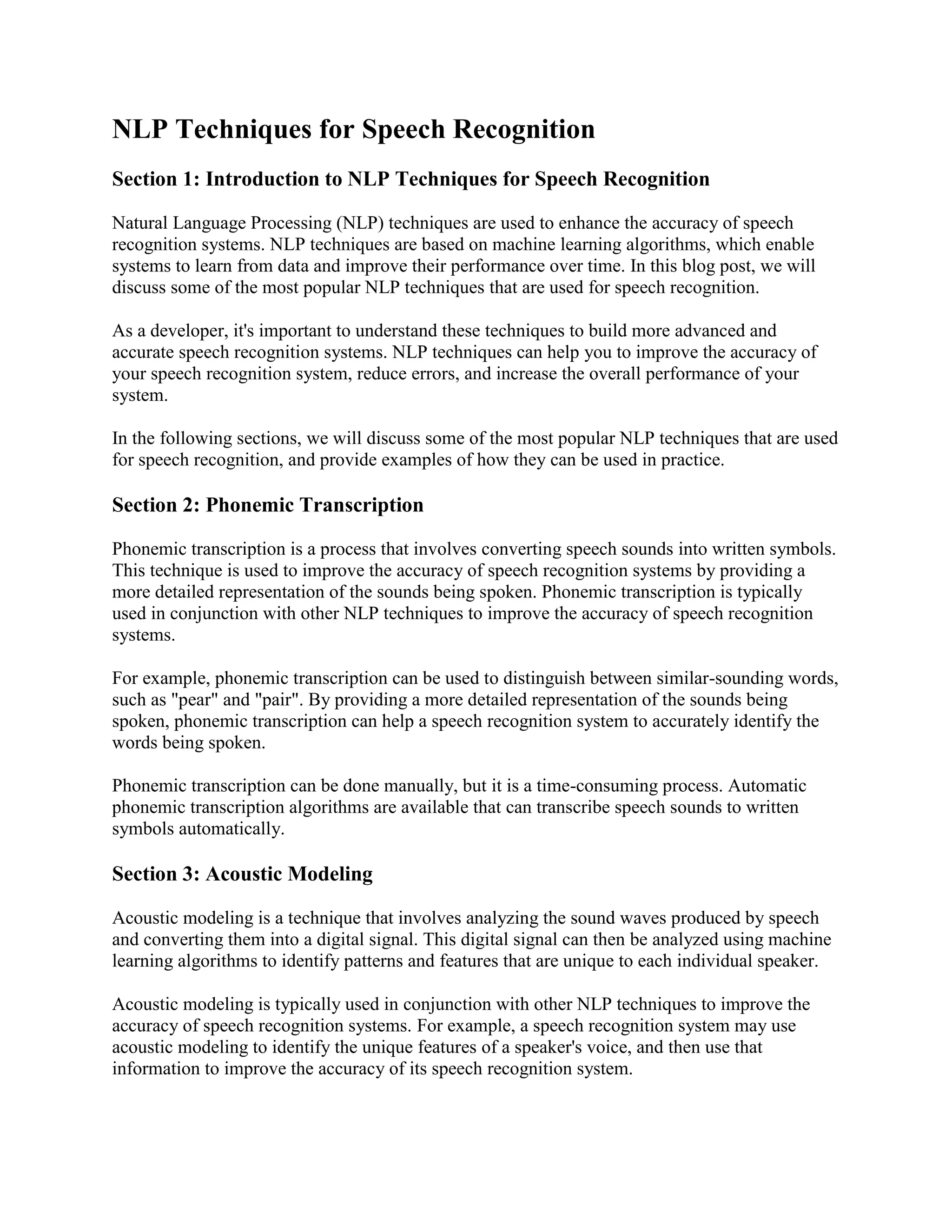NLP Techniques for Speech Recognition.docx