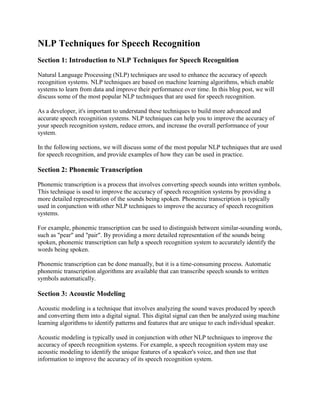 NLP Techniques for Speech Recognition.docx
