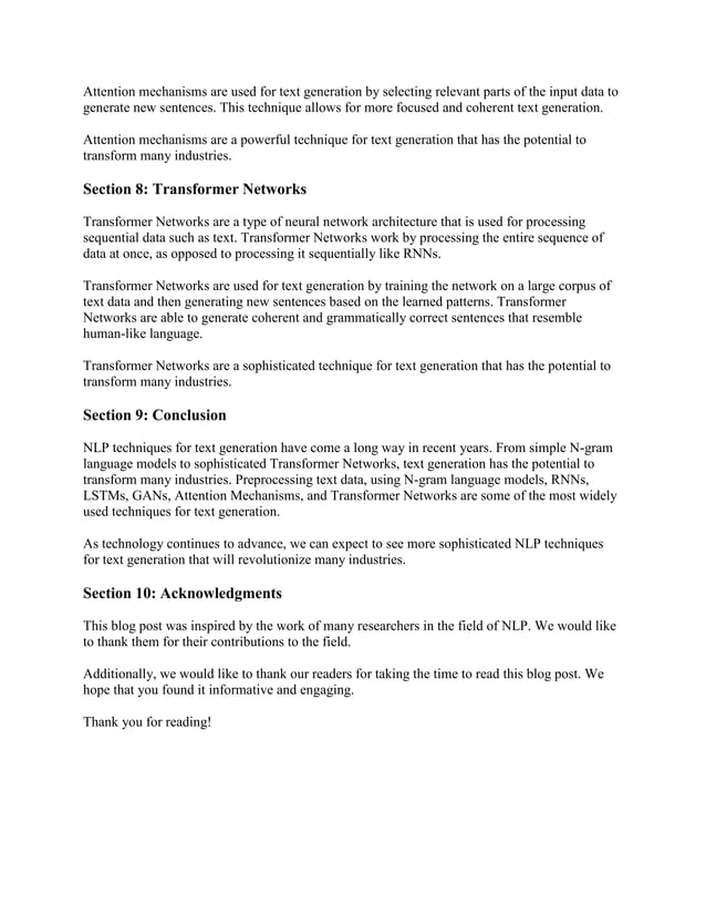 NLP Techniques for Text Generation.docx