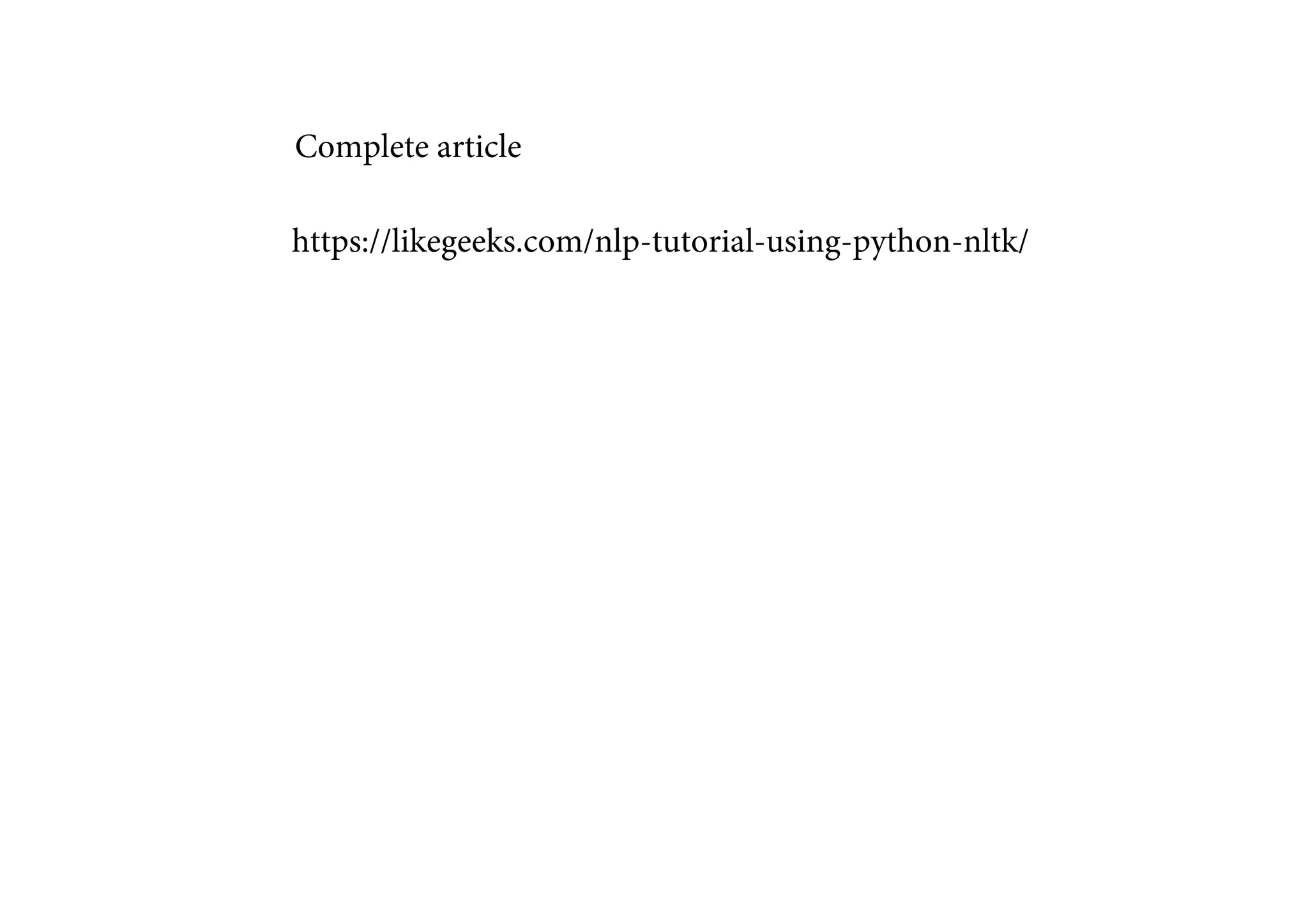 Nlp tutorial using python nltk (simple examples) | PPT Nlp tutorial using python nltk (simple examples) | PPT