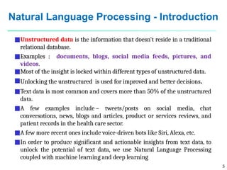 NLP Introduction - Natural Language Processing and Artificial Intelligence Overview | PPTX