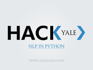 HackYale - Natural Language Processing (Week 1) | PDF