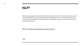NLP with NodeJS and JavaScript | PPT