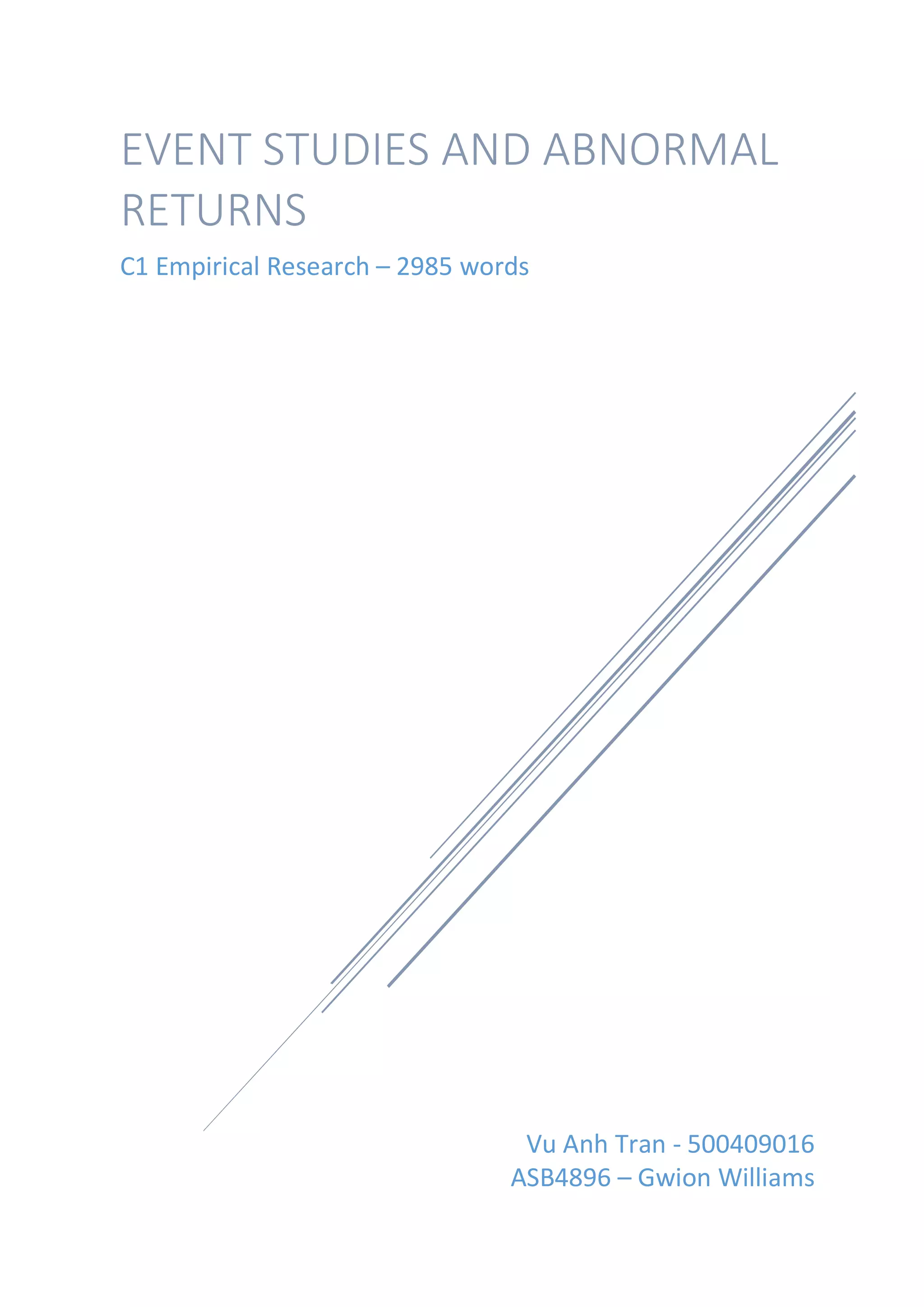 Event Studies and Abnormal Returns | PDF