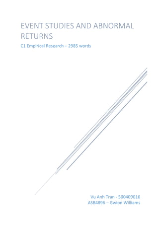 Event Studies and Abnormal Returns | PDF