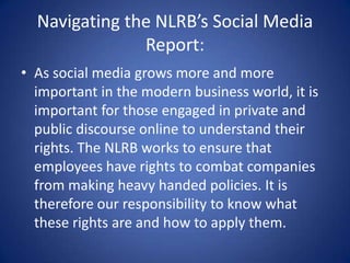 National Labor Relations Board, Social Media Guidelines | PPT