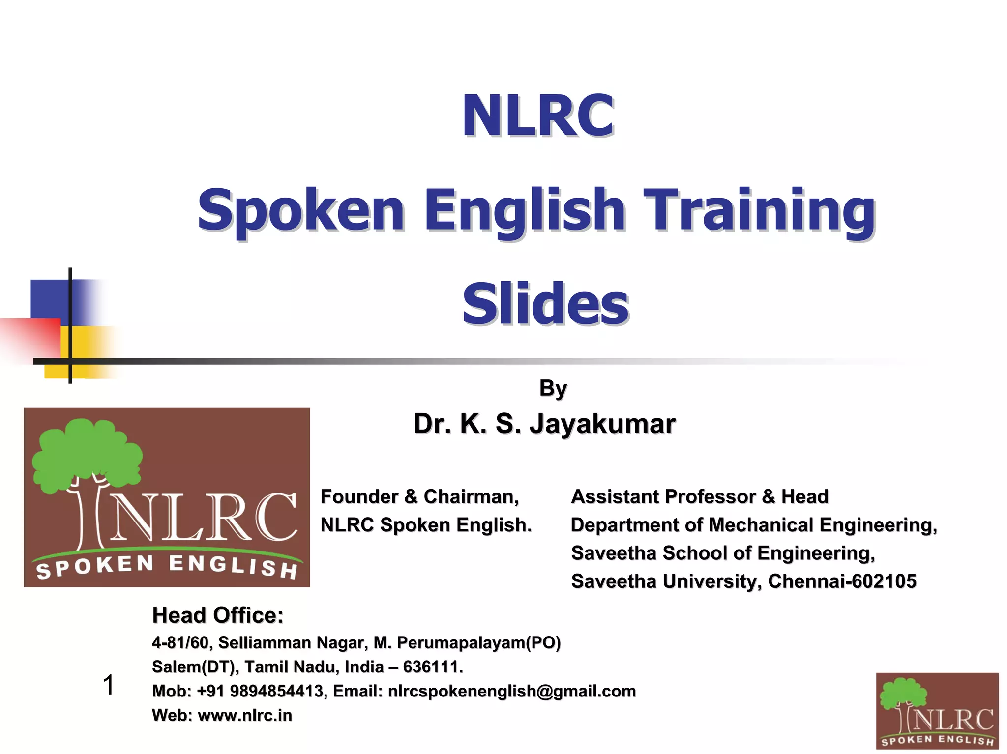 Nlrc spoken english power point slides1 | PPT