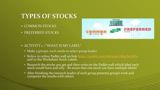 Basics of stock exchange | PPT