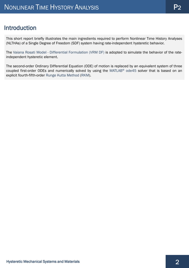 Sdf Hysteretic System 1 Differential Vaiana Rosati Model Pdf