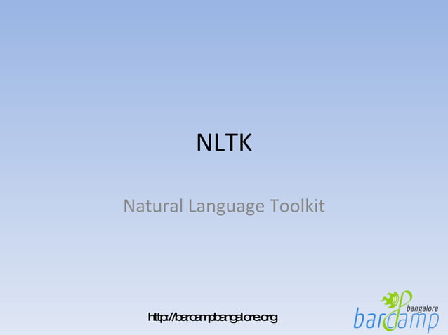 NLTK: Natural Language Processing made easy | PPT | Programming ...