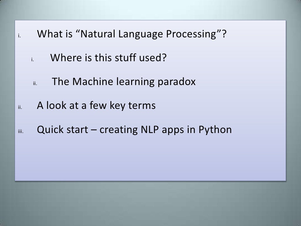 NLTK - Natural Language Processing in Python NLTK - Natural Language Processing in Python