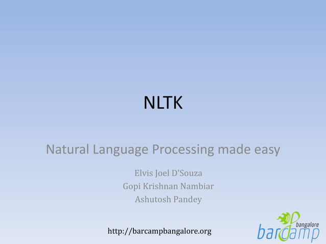 Natural Language Processing made easy | PPT | Programming Languages | Computing