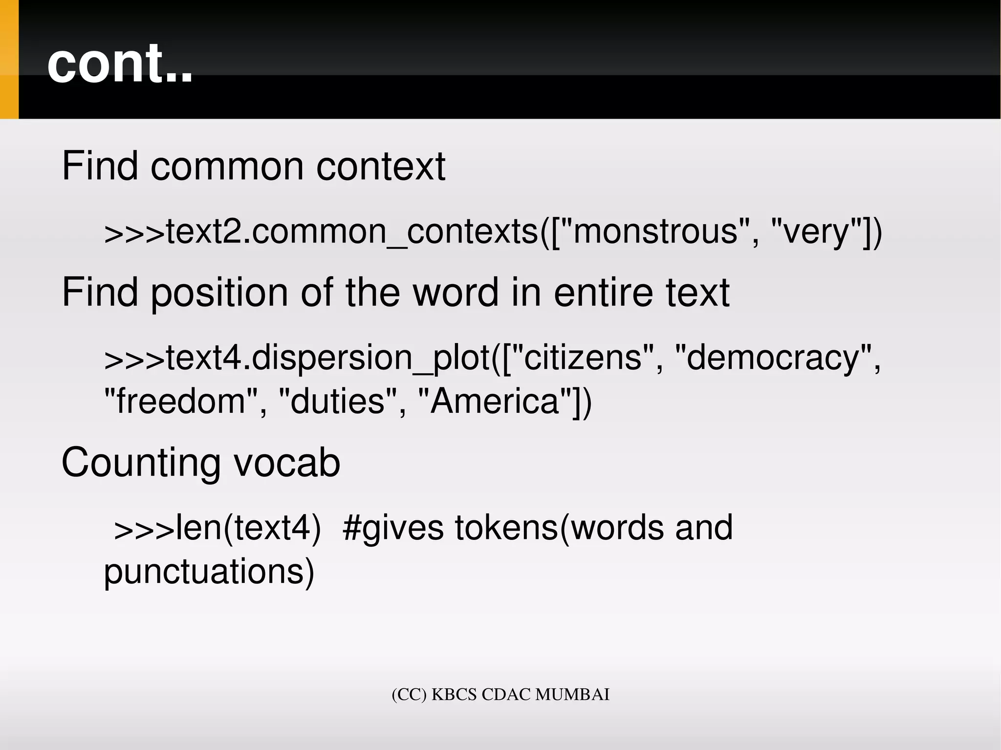 Natural Language Toolkit (NLTK), Basics | PDF Natural Language Toolkit (NLTK), Basics | PDF