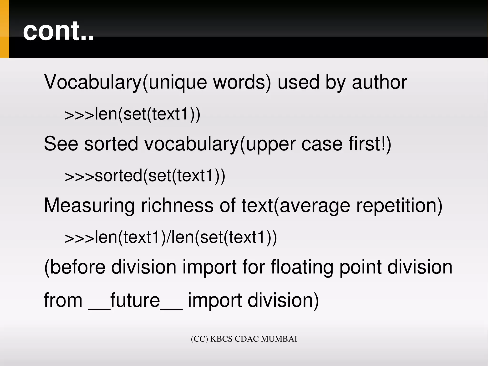Natural Language Toolkit (NLTK), Basics | PPT Natural Language Toolkit (NLTK), Basics | PPT