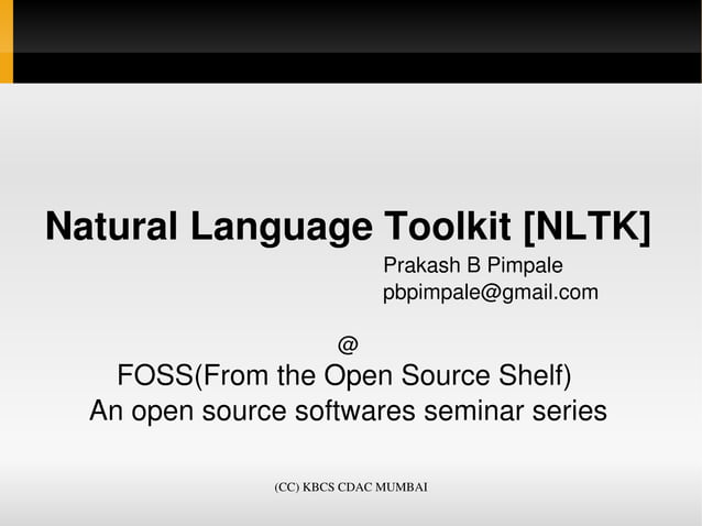 Natural Language Toolkit (NLTK), Basics | PPT