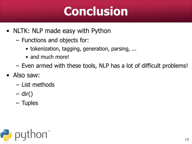 NLTK Python Basic Natural Language Processing.ppt | Web Development | Internet