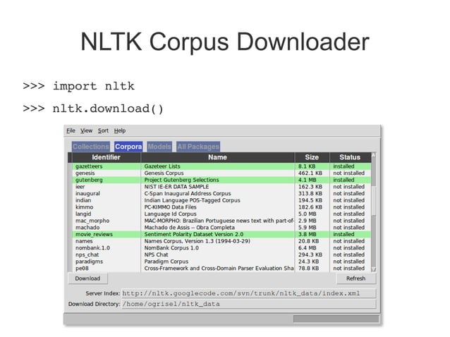 Statistical Learning And Text Classification With Nltk And Scikit Learn Ppt