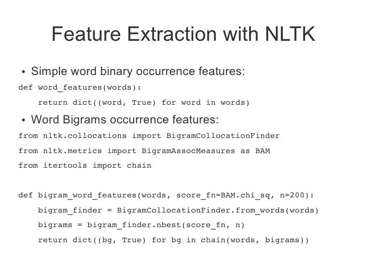Statistical Learning and Text Classification with NLTK and scikit-lea…