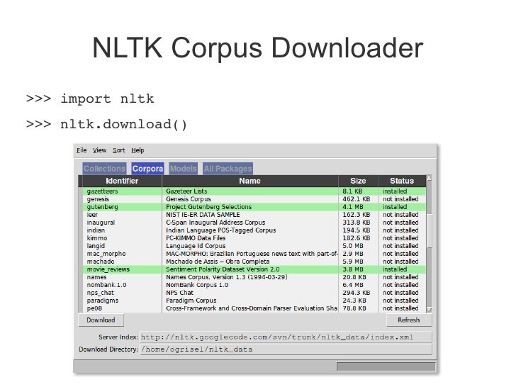 Statistical Learning and Text Classification with NLTK and scikit-lea… Statistical Learning and Text Classification with NLTK and scikit-lea…