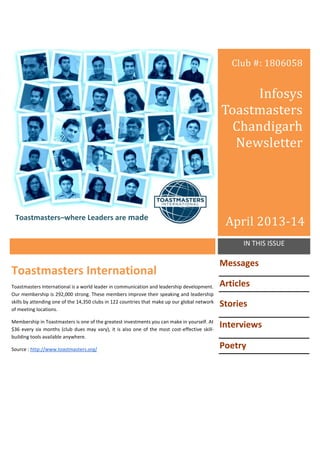 Infosys Chandigarh Yearly Toastmasters Newsletter | PDF