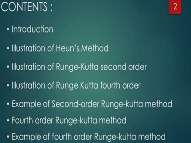 Numerical method runge kutta method | PPT