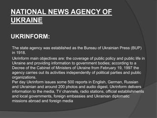 National and international News agencies | PPTX
