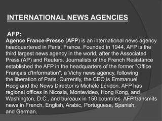 National and international News agencies | PPTX
