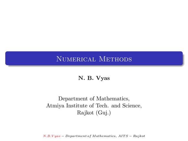 Numerical Methods 1 | PDF | Physics | Science