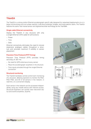 Nanometrics Titan: accelerografi strong motion | PDF