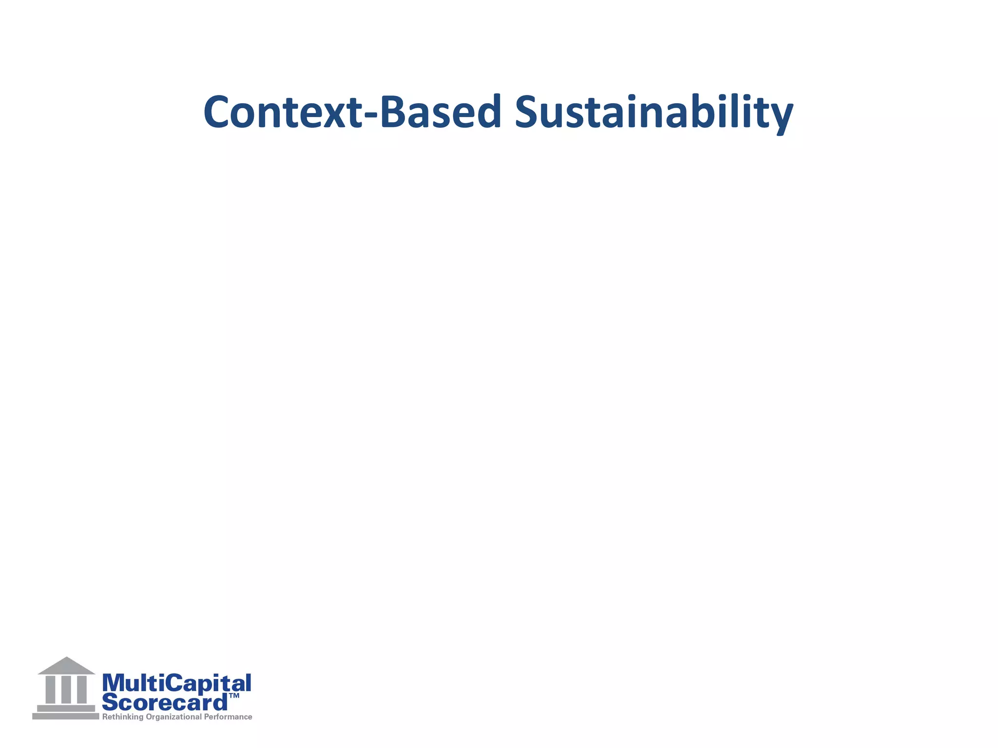 The MultiCapital Scorecard: Concept and Pilot Application | PPT