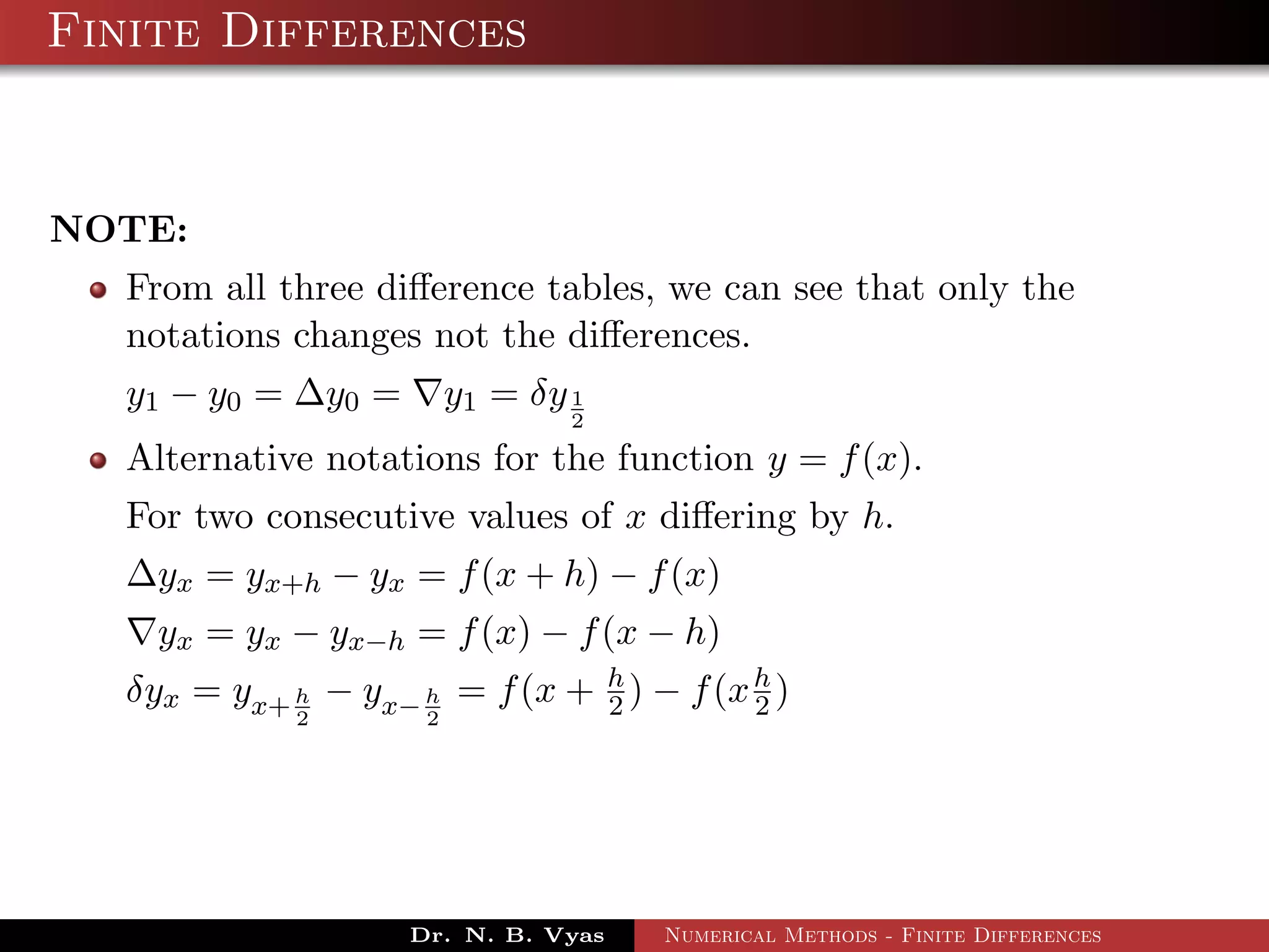 Interpolation with Finite differences | PDF