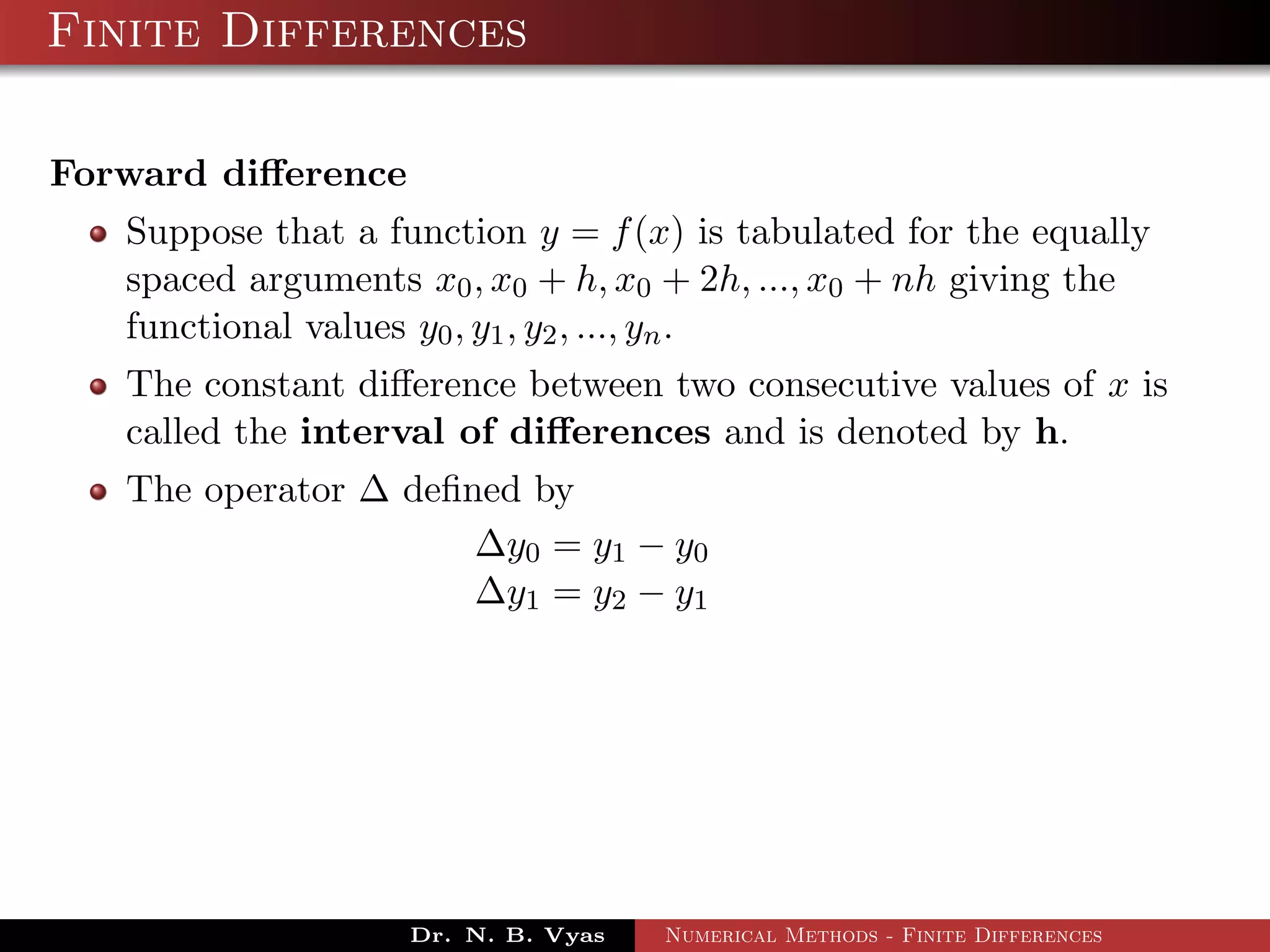 Interpolation with Finite differences | PDF