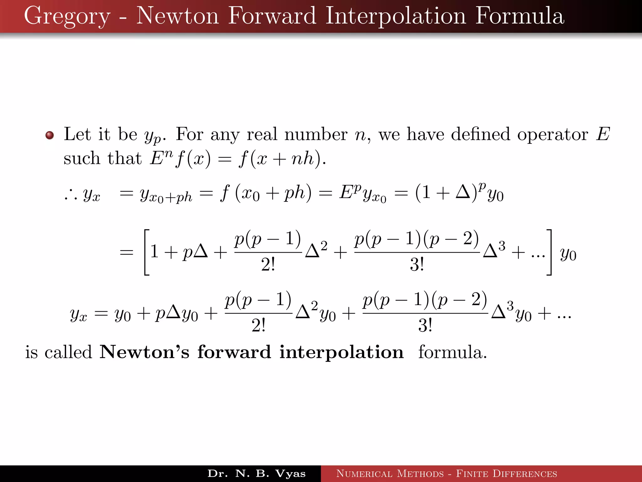 Interpolation with Finite differences | PDF