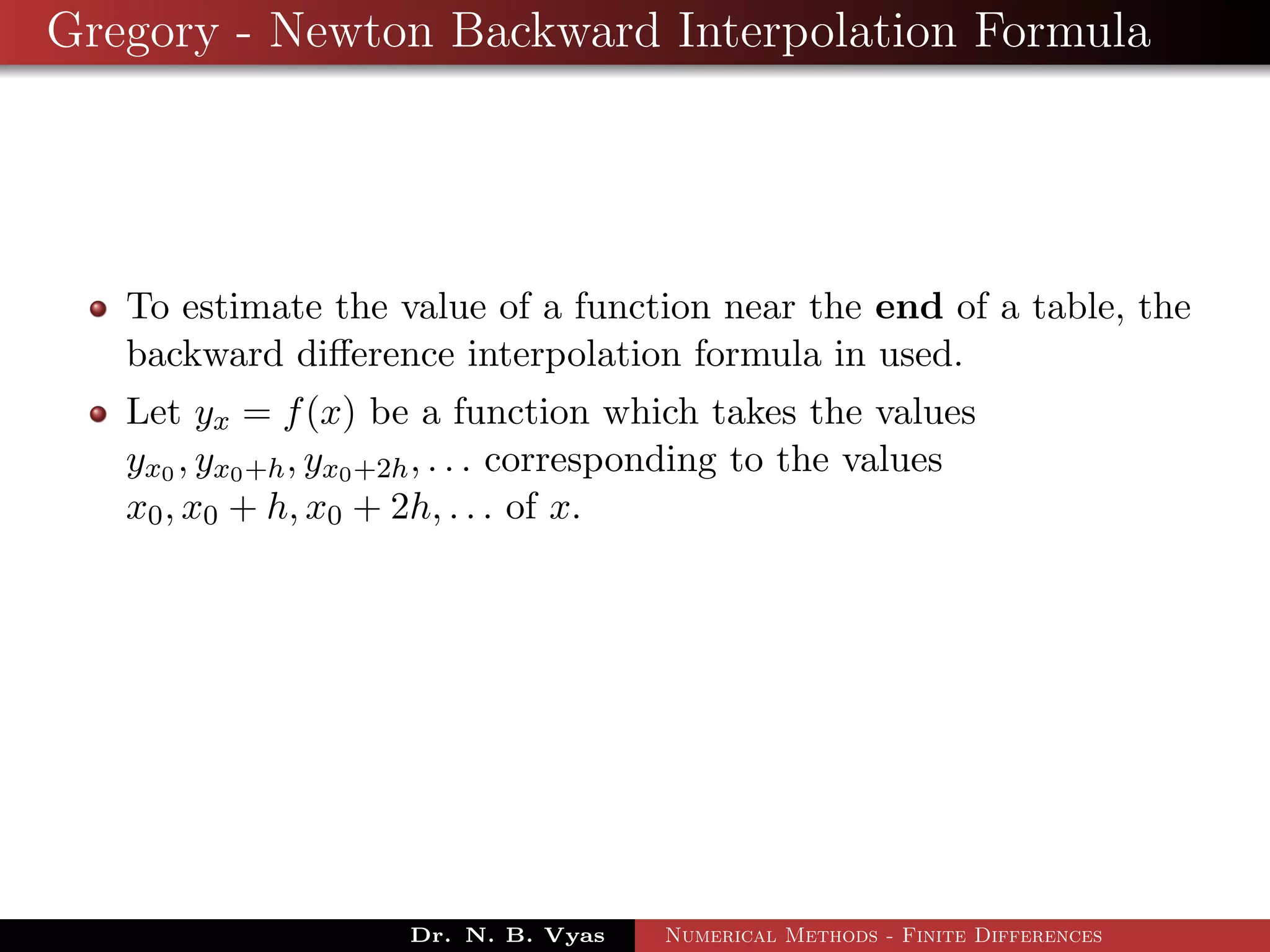 Interpolation with Finite differences | PDF