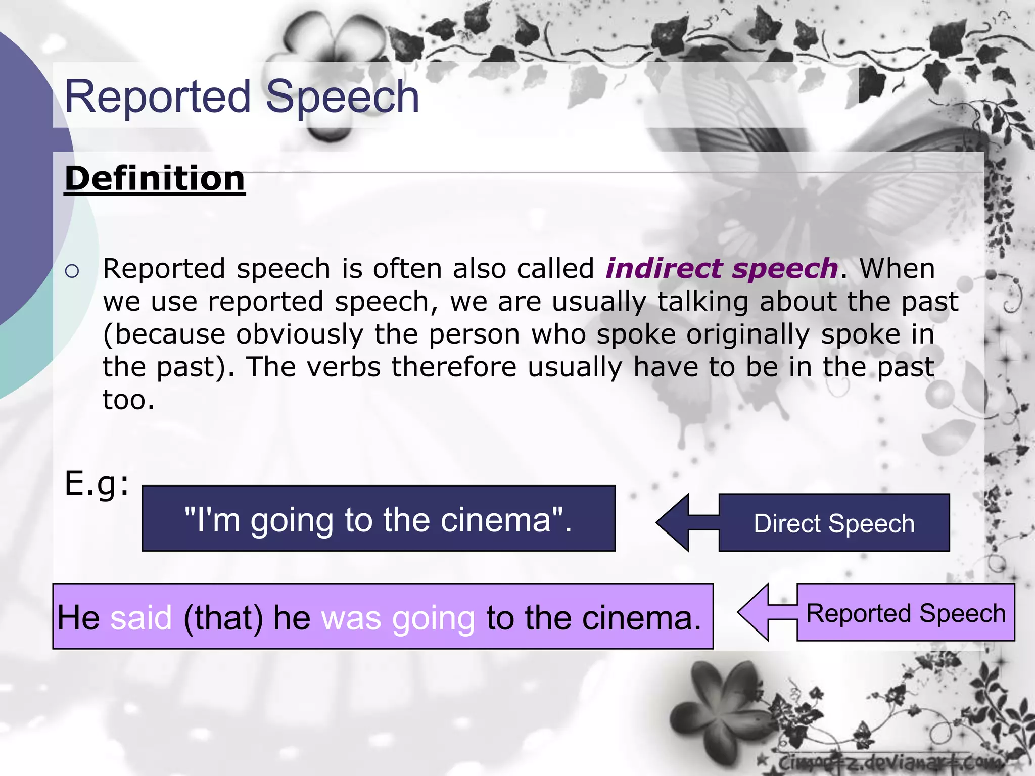 Nm2 reported speech extended | PPTX