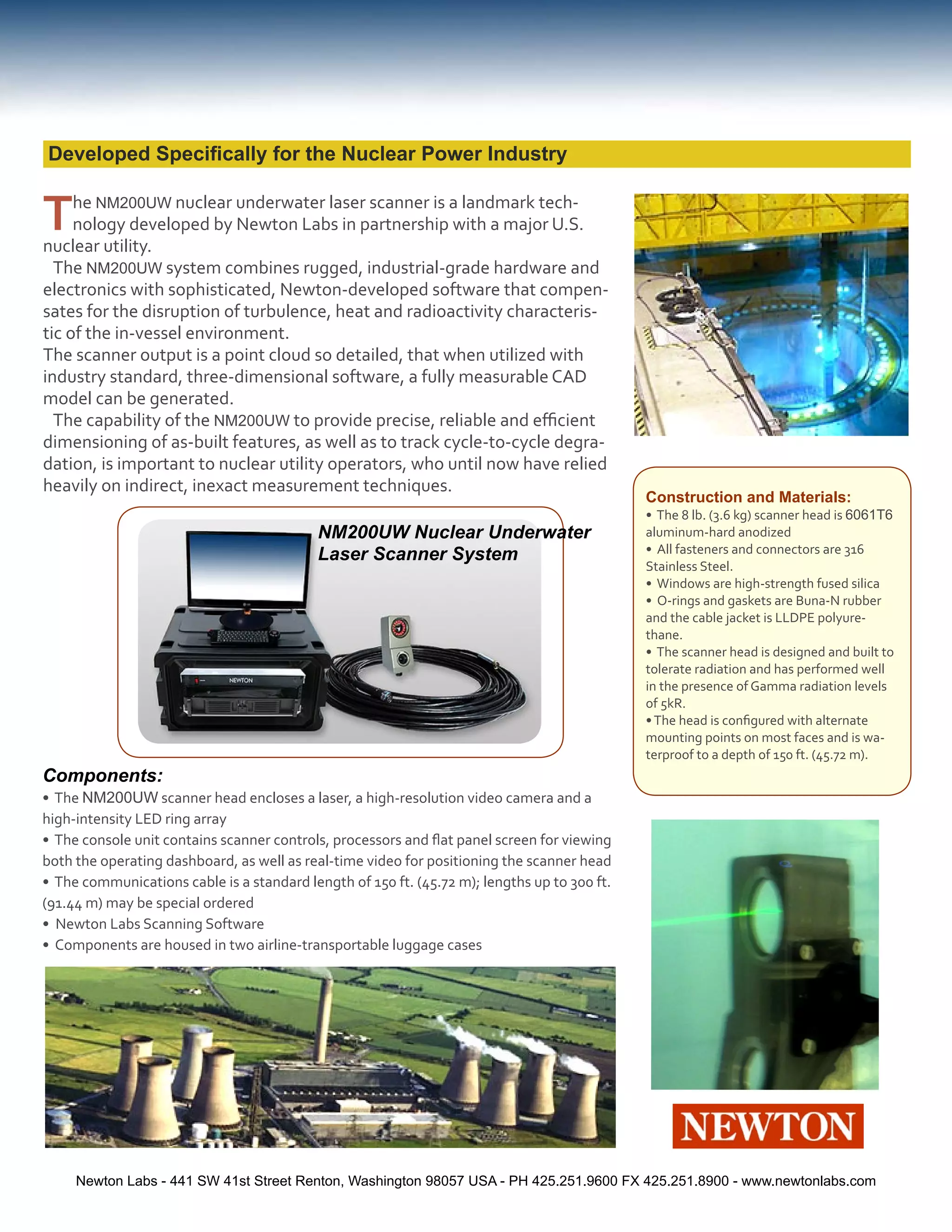 NM200UW Nuclear Underwater Laser Scanner | PDF