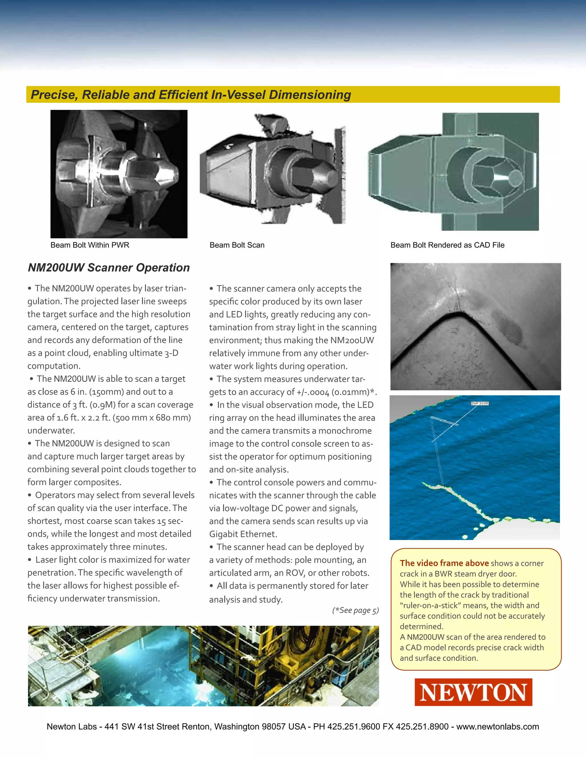 NM200UW Nuclear Underwater Laser Scanner | PDF