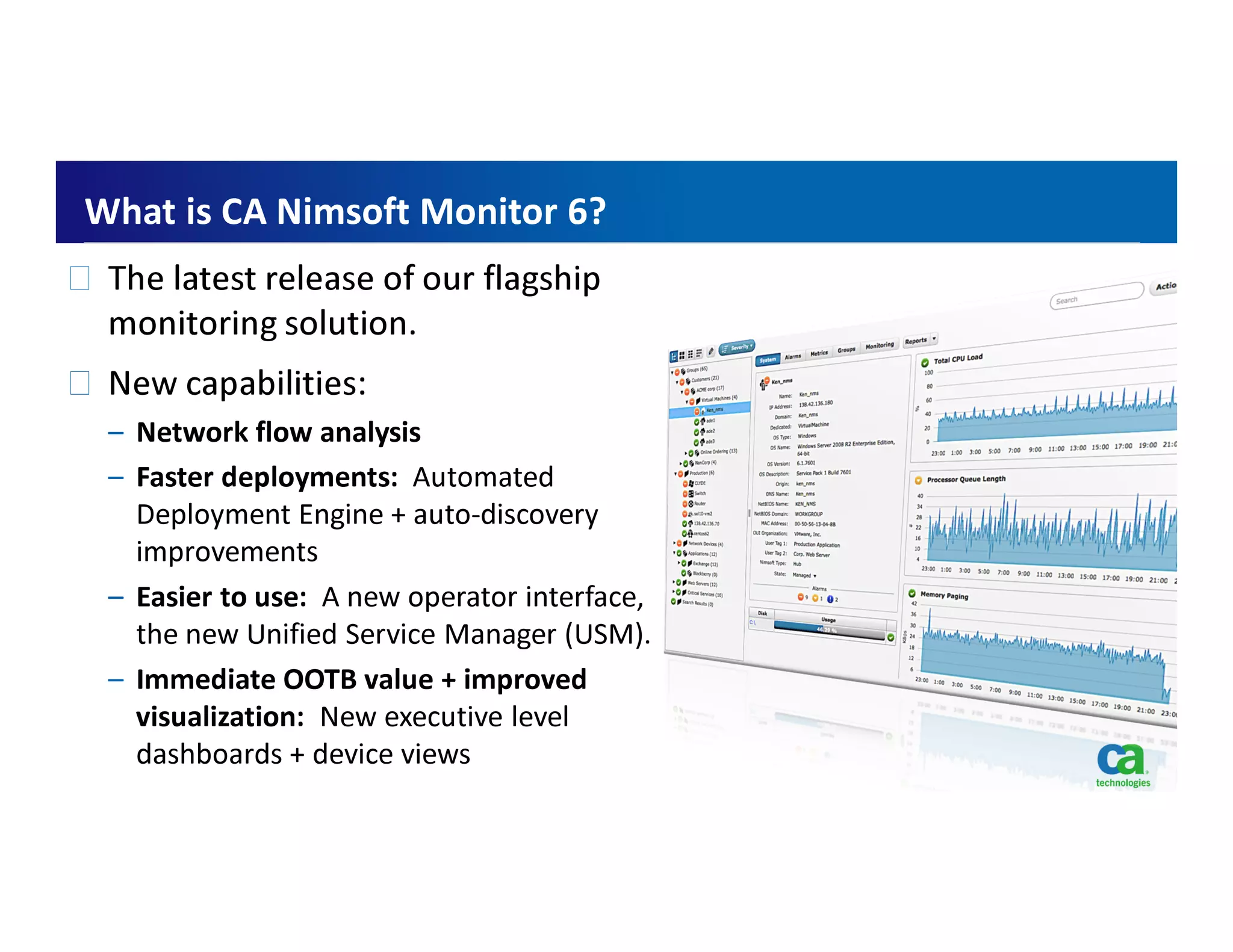Introducing CA Nimsoft Monitor 6 - Webcast | PDF