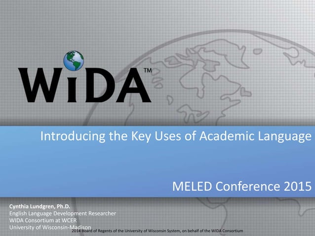 WIDA: Introducing the Key Uses of Academic Language | PPTX